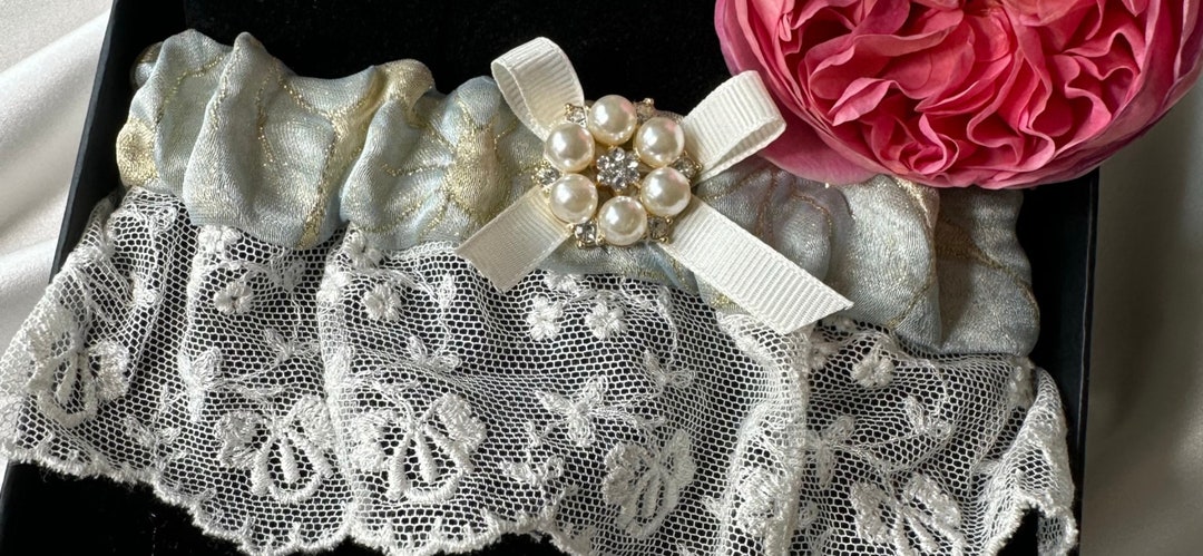 Luxury Bridal Lace Garter for Wedding Day - Something Blue - Etsy