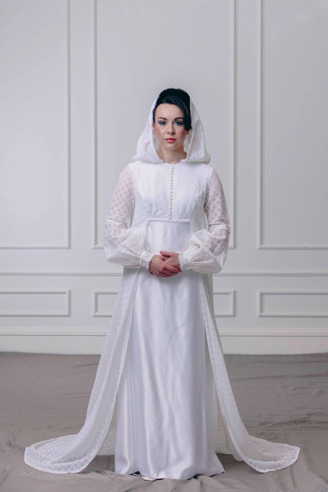 1970s Boho True Vintage Wedding Dress With Hood Medieval/handmaid's ...