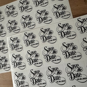 Square Wedding Stickers Customisable Date - Choice of Gold, Silver ...