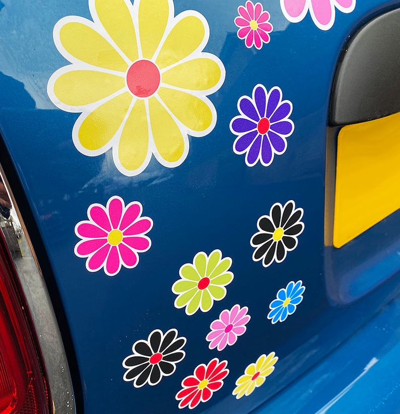 Stickers marguerites aux couleurs vives, idéaux pour les voitures, les ...