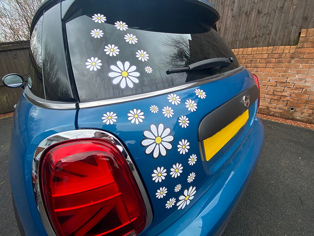 White Daisy Stickers - Black Outline, Cars, Home, Laptops Etc - Etsy