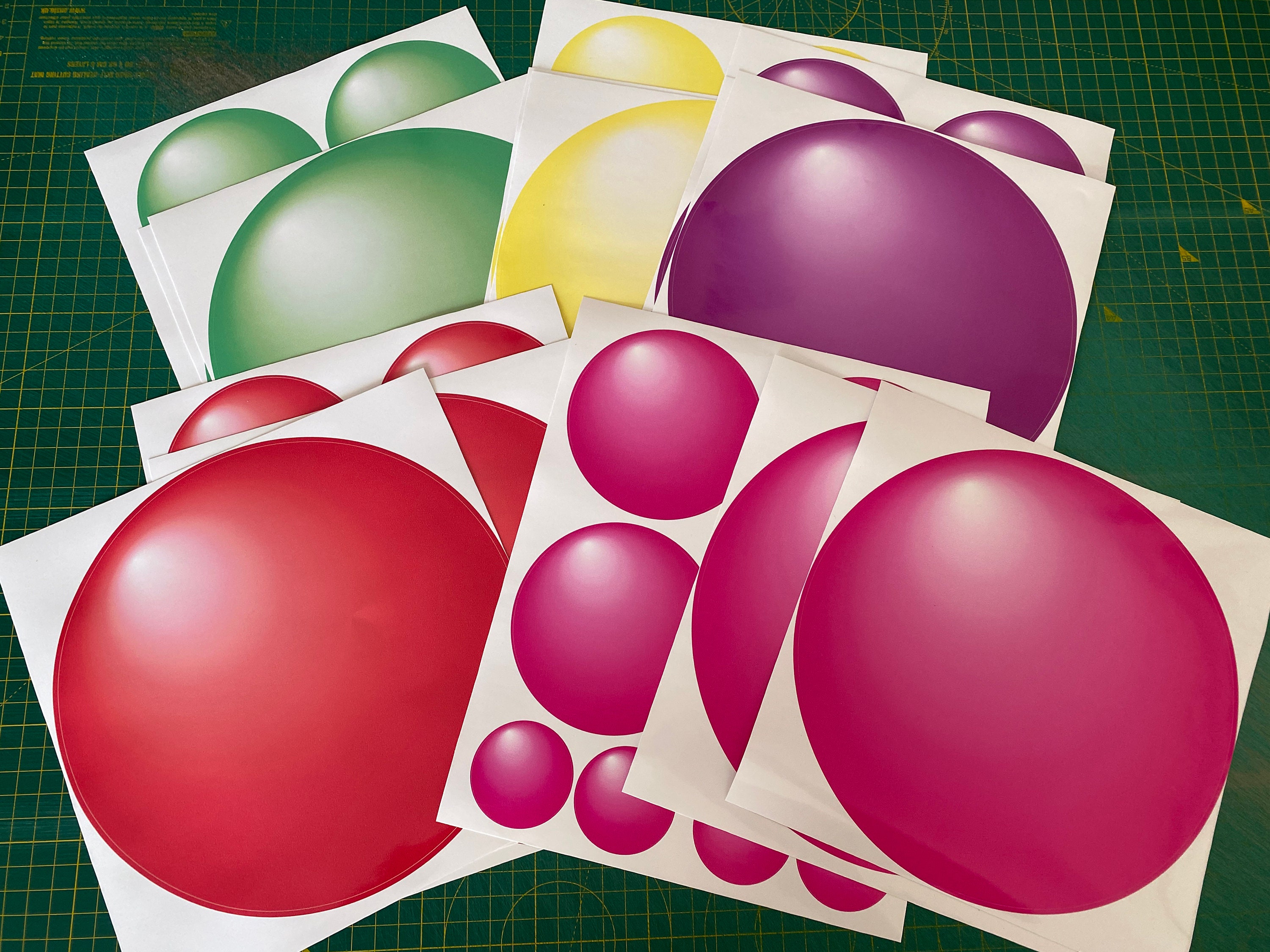A Large Set of Multi-coloured Bubble Vinyl Stickers for Your Car ...