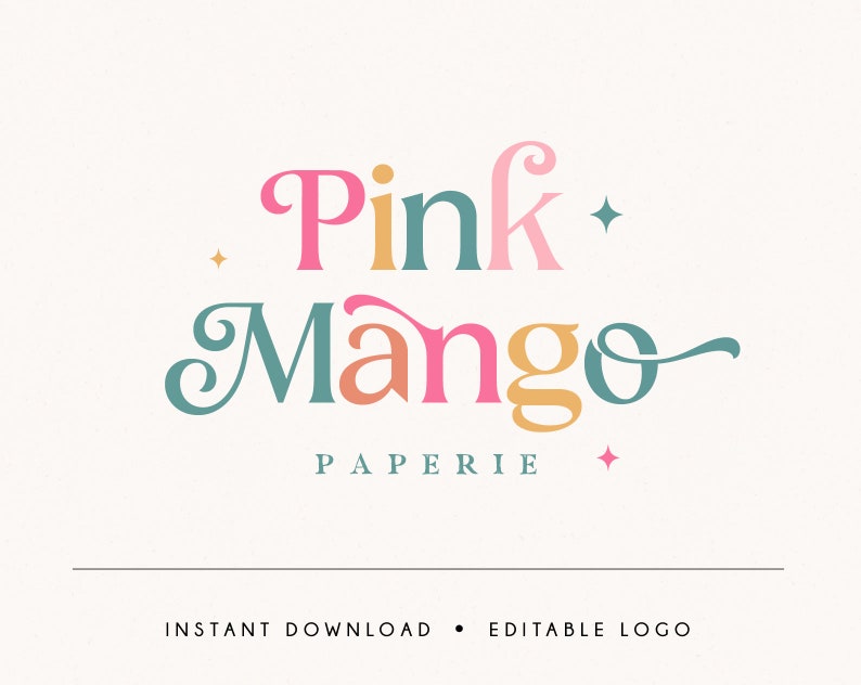 Logo Editable DIY Template Children's Boutique Logo - Etsy