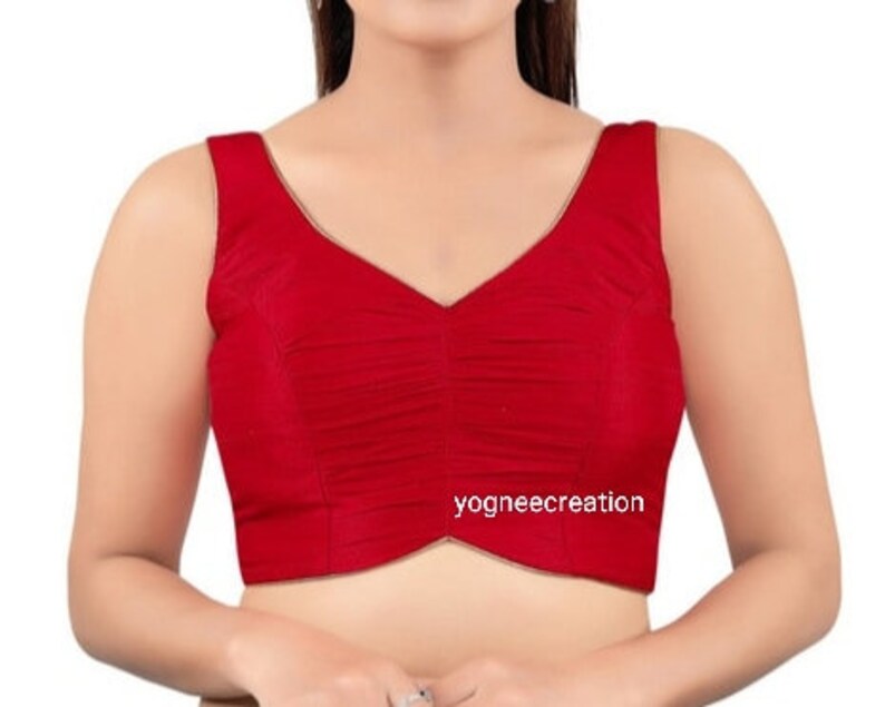 Red Designer Blouse For Womans Sabyasachi V Neck Saree Blouse Readymade Indian Blouse Handmade