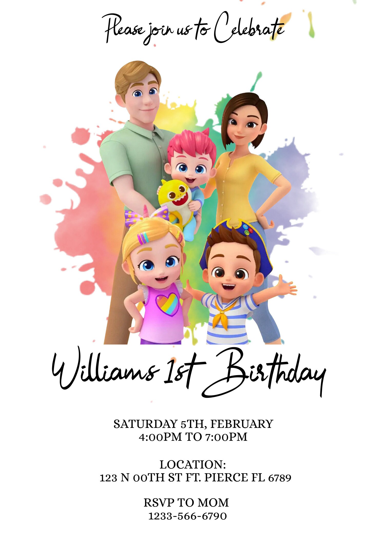Bebe Finn Birthday Invitation - Etsy