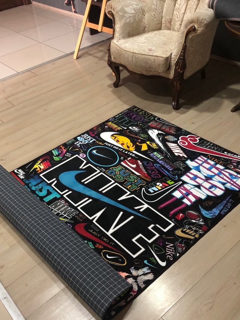 Sneaker Rug Housewarming Rug Popular Rug Custom Size Nike - Etsy