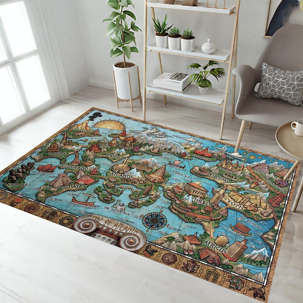 World Map Rug - Etsy