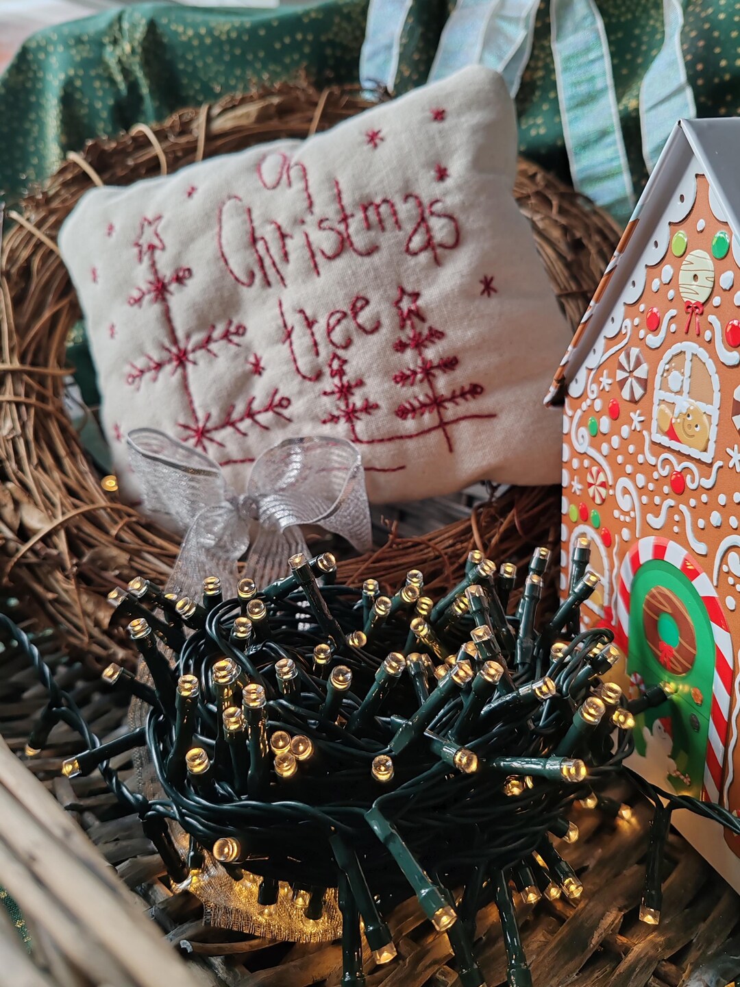 Oh Christmas Tree Redwork Primitive Stitchery Hand Embroidery Digital ...