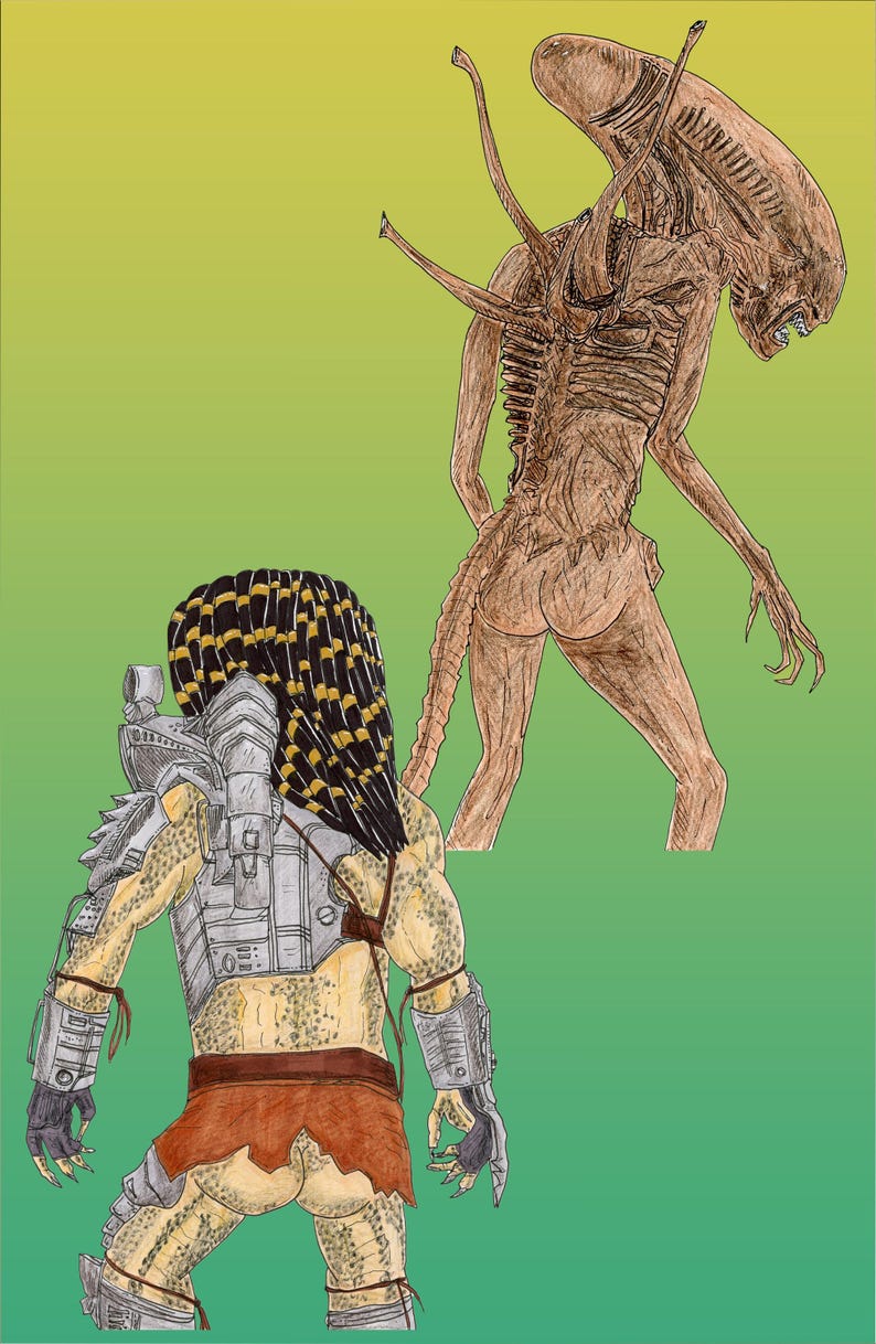 Alien Vs. Predator Print (multiple Sizes) - Etsy
