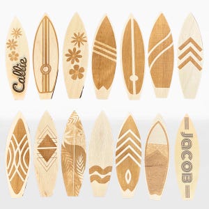 Mini Wooden Surfboards Unfinished Wood 5 X 1.5 Handmade-personalized - Etsy