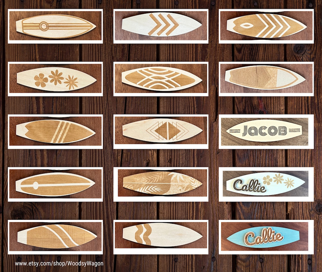 Mini Wooden Surfboards Unfinished Wood 5 X 1.5 Handmade-personalized - Etsy