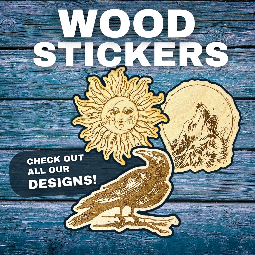 Rustic Wood Stickers Set | Eco-friendly Nature Decals for Laptops ...