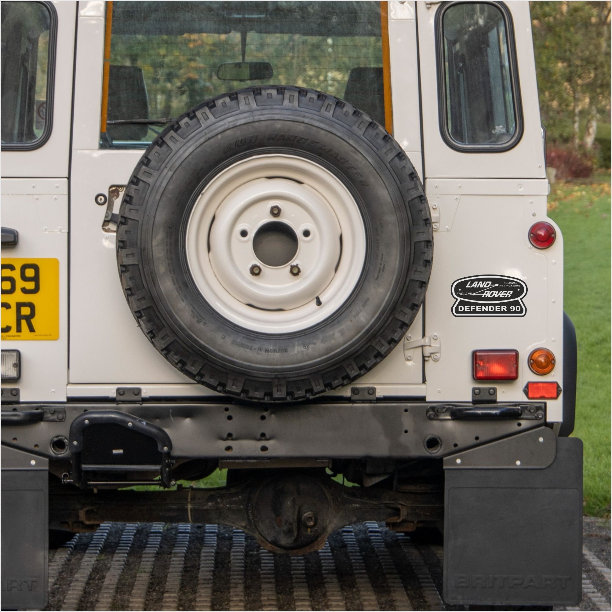 Compatible LR Defender Heritage Back Side Metal Badge , Defender Metal ...