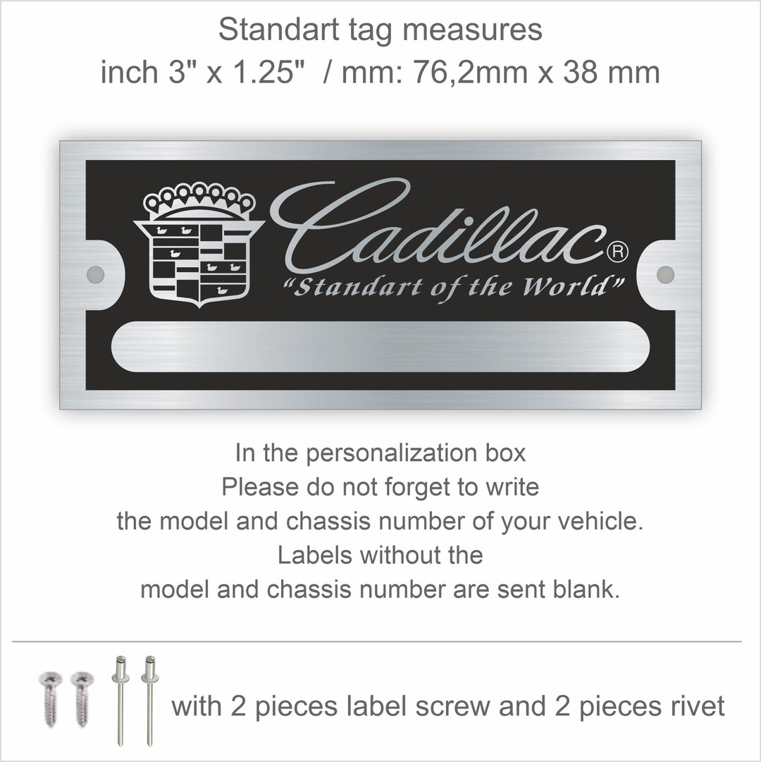 Cadillac Vin Chassis Number Data Plate, Cadillac Vin Number Label ...