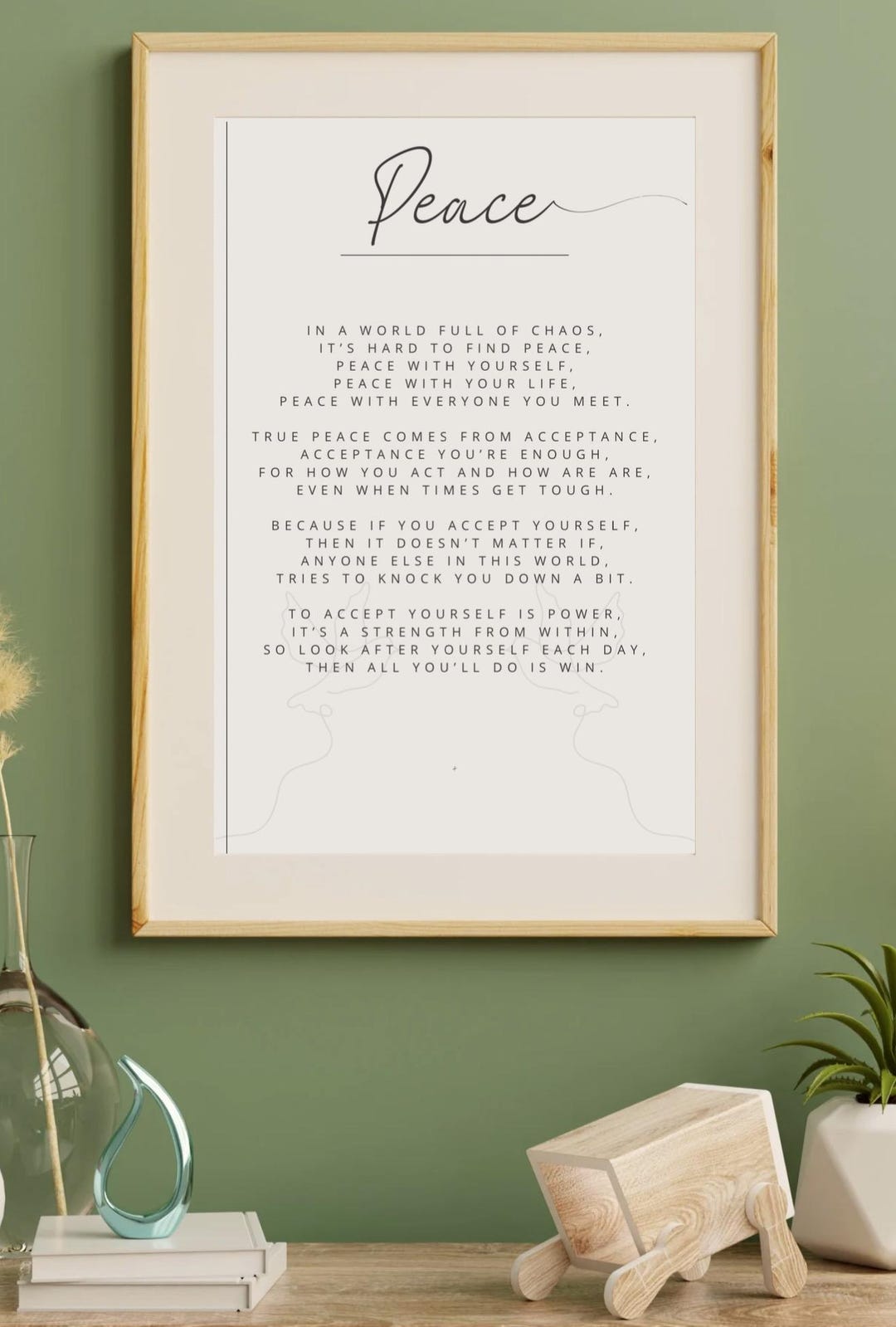 Peace and Acceptance Poem Print – Inspirational Wall Art, Mindfulness ...