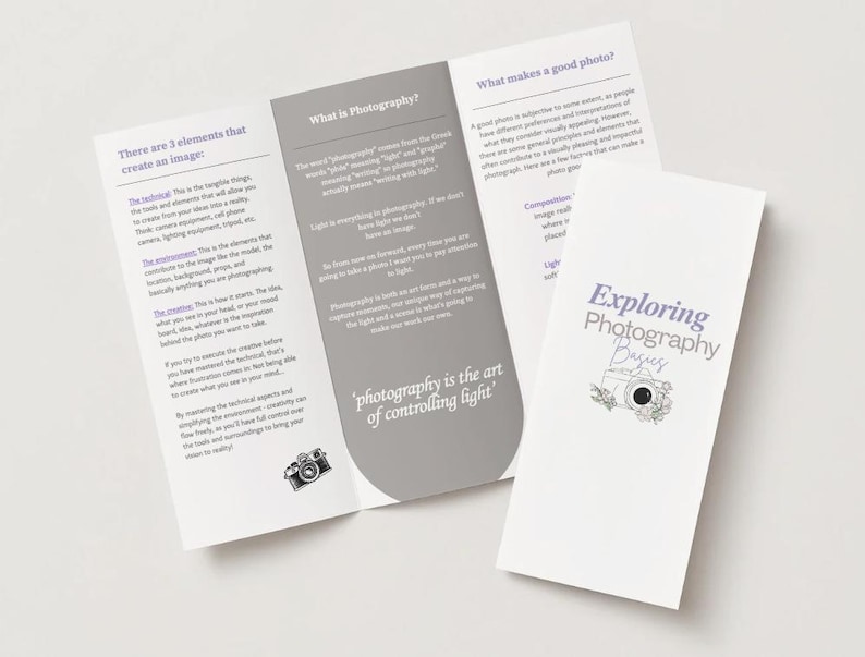 Photography Basics Cheat Sheet Brochure - Digital Download - Etsy