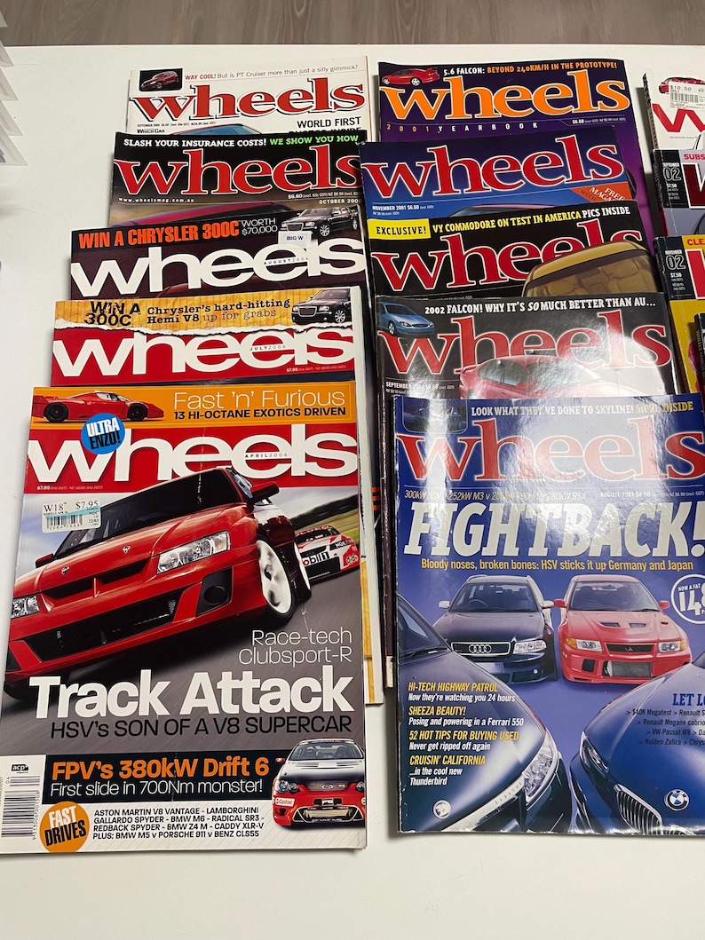Vintage Australian ‘wheels’ Car Magazines 124 Copies Ranging From 1990 ...