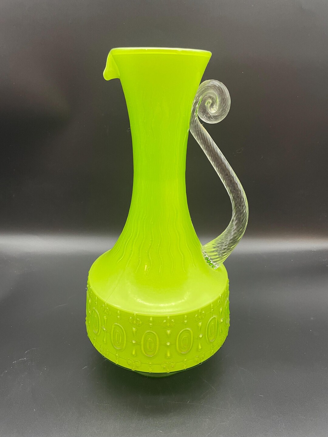 Vintage Tall Neon Green Hand-blown Glass Vase Empoli – Made in Italy - Etsy