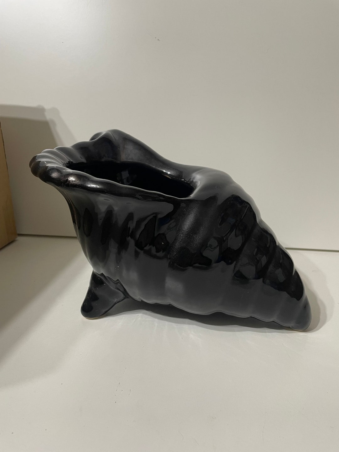 Large Black Ceramic Decorative Shell 27cm Lx 15cm W × 15cm H - Etsy