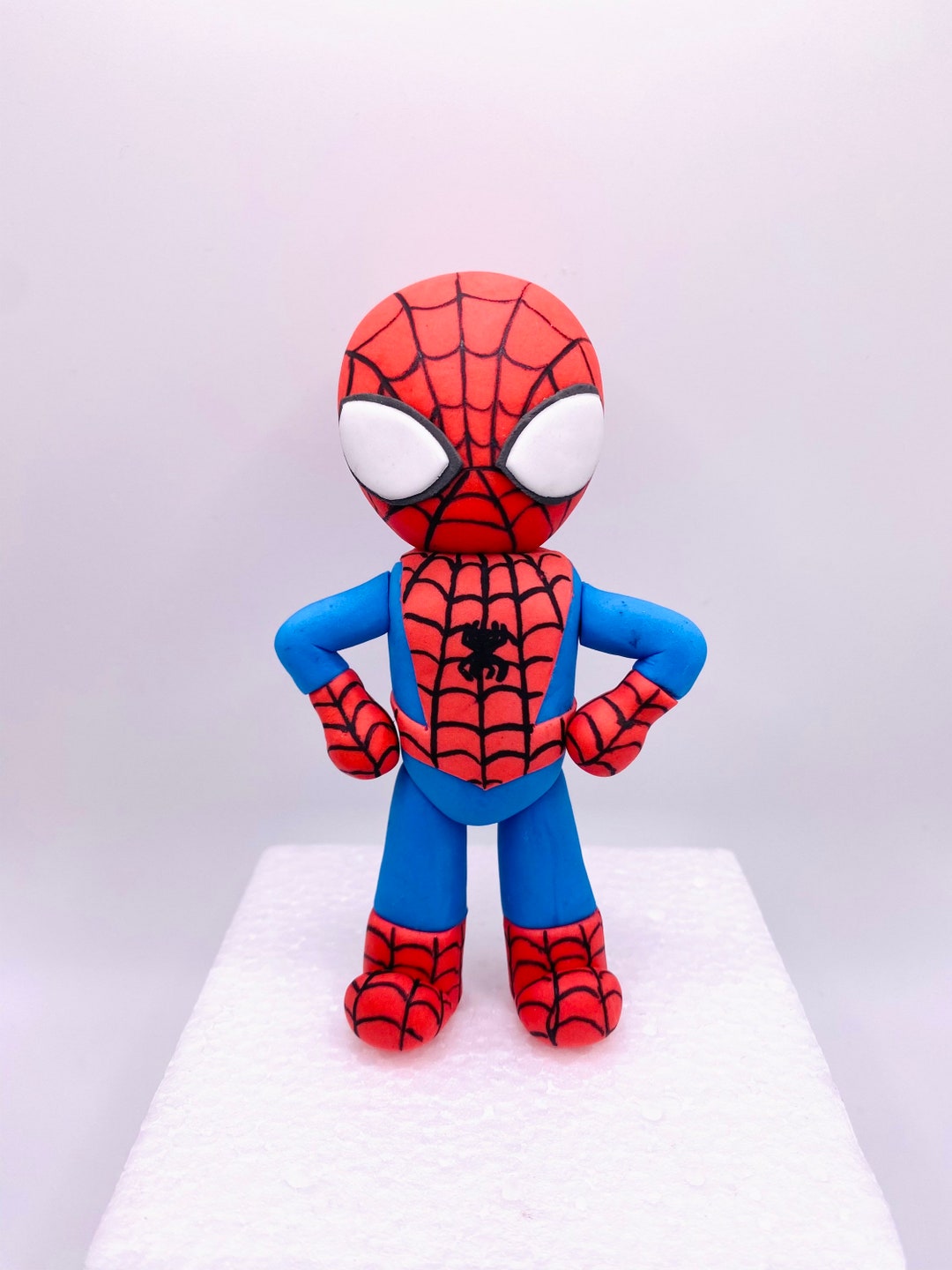 Cute Spiderman Cake Topper, Fondant Figure for Superhero Themed Cake ...