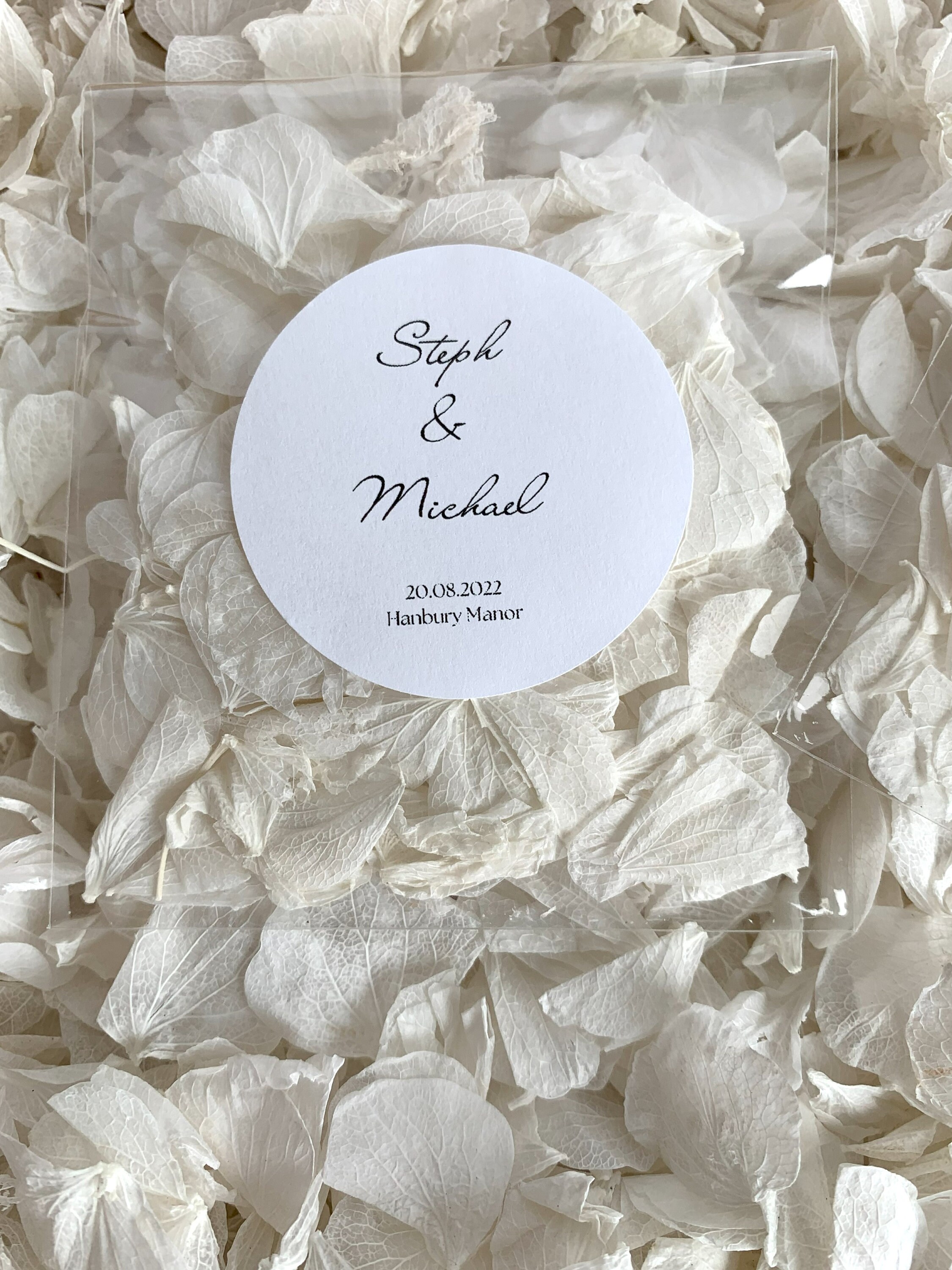 Snow White Hydrangea Biodegradable Wedding Confetti Packets Set of 10 ...