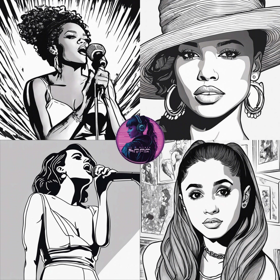 30 Pictures of Famous Singers Coloring Book With Portraits of Taylor ...