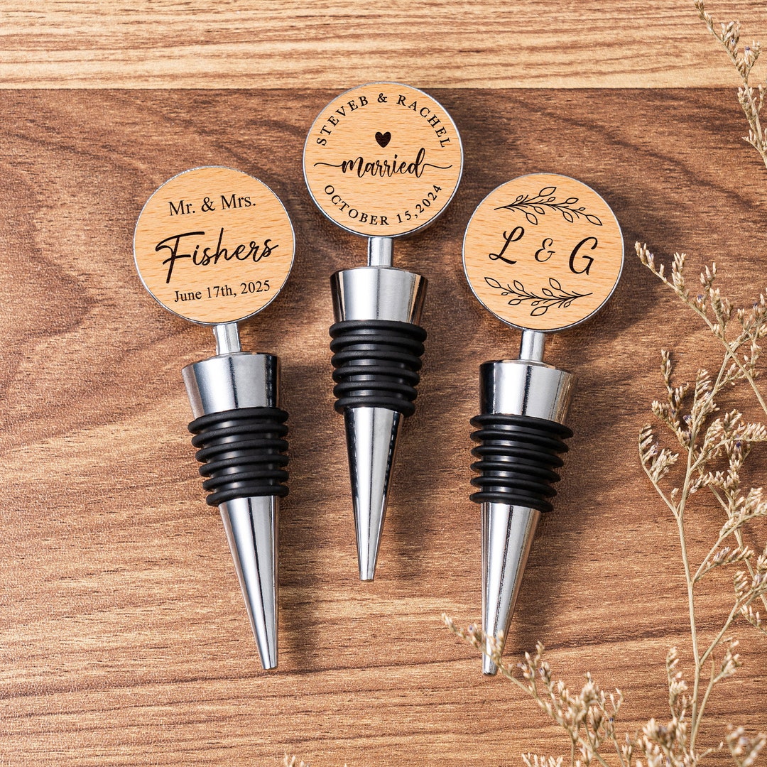 Personalized Bottle Stopper, Custom Engagement Wine Stopper, Engraved ...