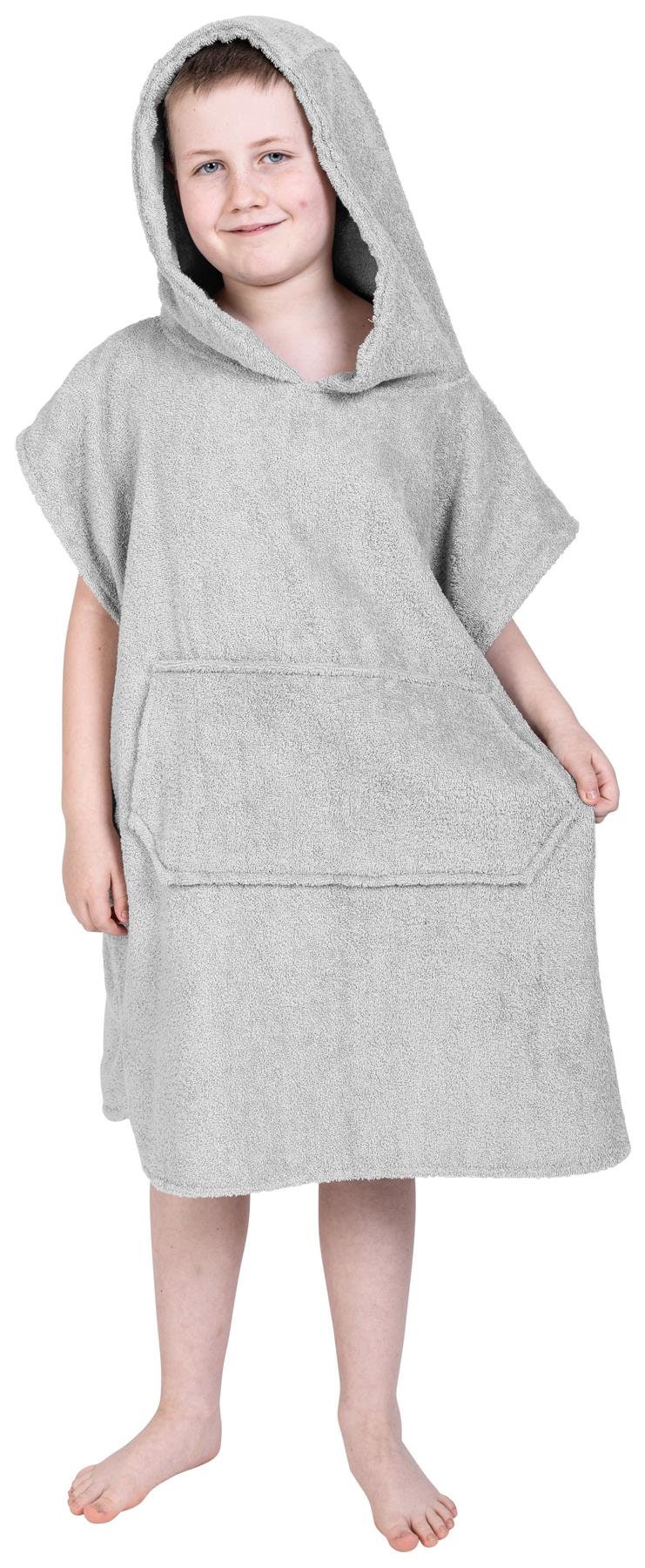 Kids Hooded 100% Cotton Changing Robe With Pocket Beach Terry Towelling ...
