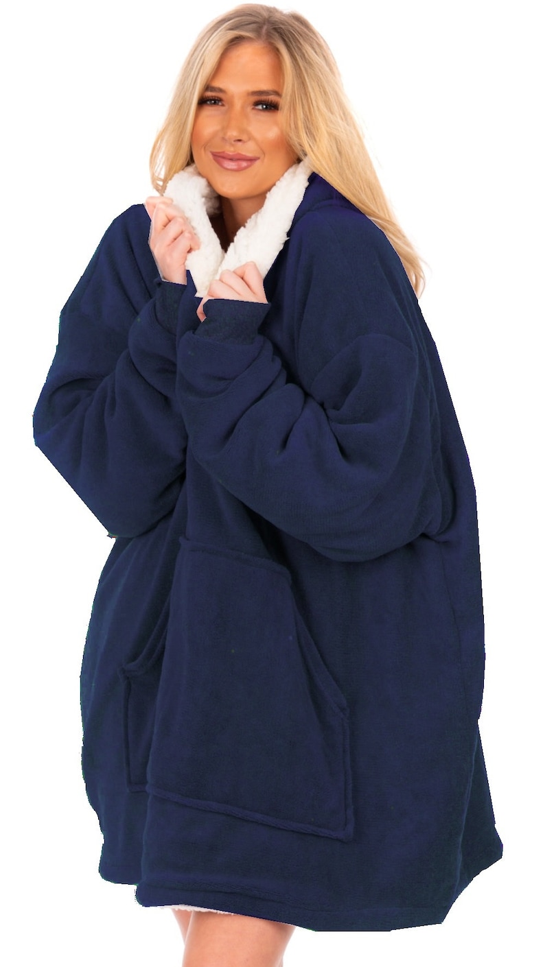 Oversized Hoodie Blanket Super Soft & Cosy Hooded Sweatshirt Sherpa ...