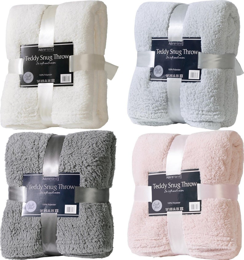 Luxurious Teddy Fleece Blanket: Soft & Warm Sofa Bed Throw - Etsy UK