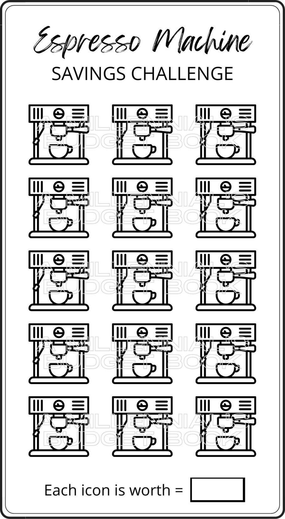 Espresso Machine / Coffee Machine Savings Challenge - Etsy