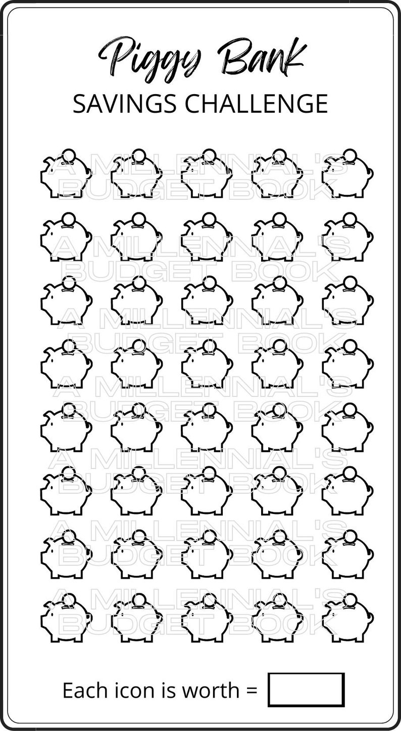 Piggy Bank Savings Challenge - Etsy