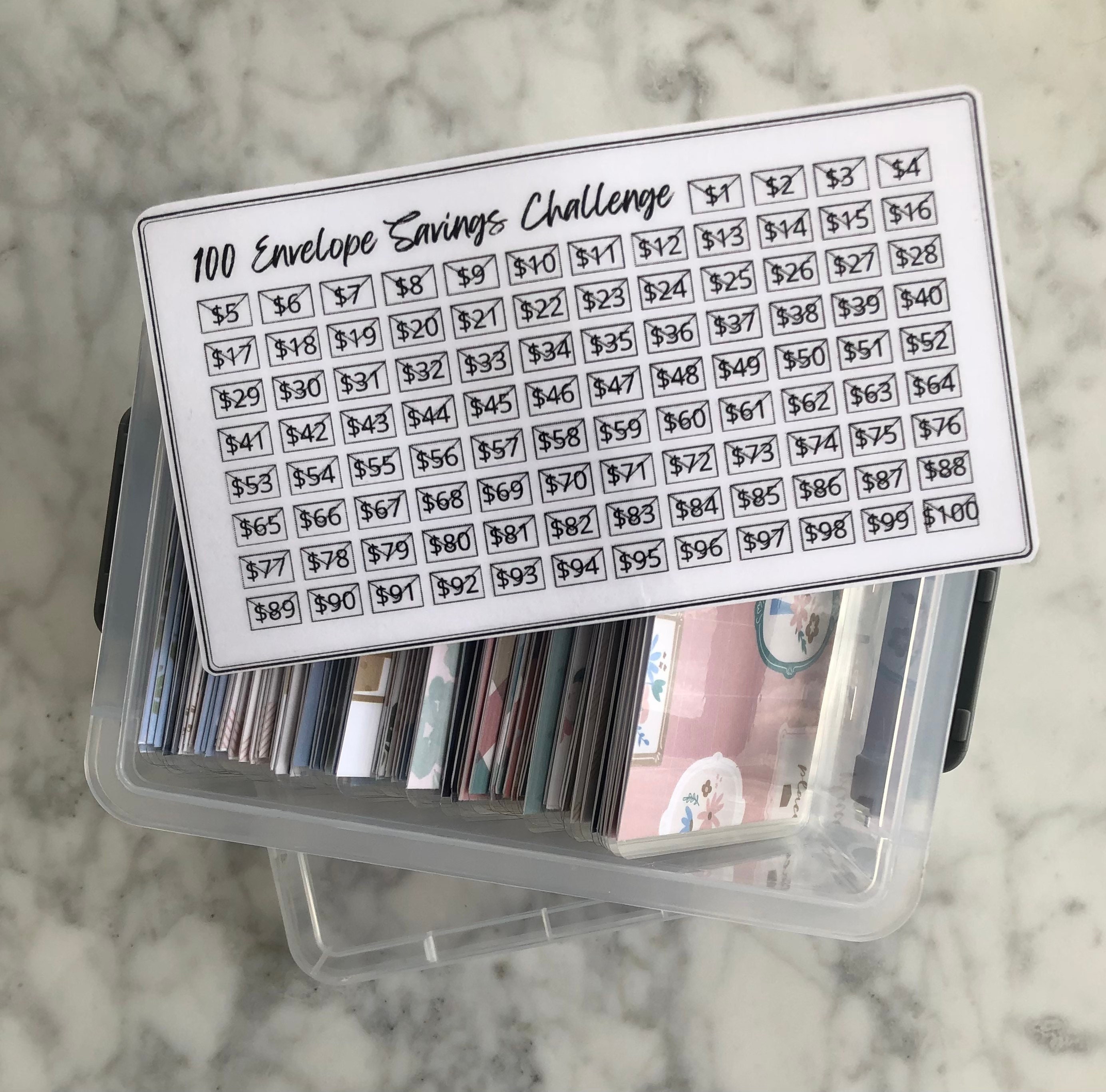 100 Envelope Challenge Box (savings Challenge) | Australia - Etsy