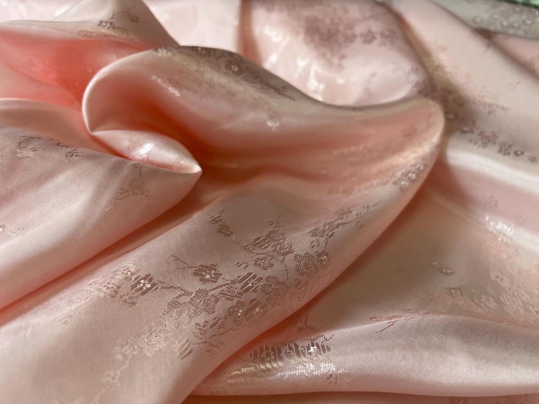NEW High Class Baby Pink Silky Floral Jacquard Lining Fabric - Etsy