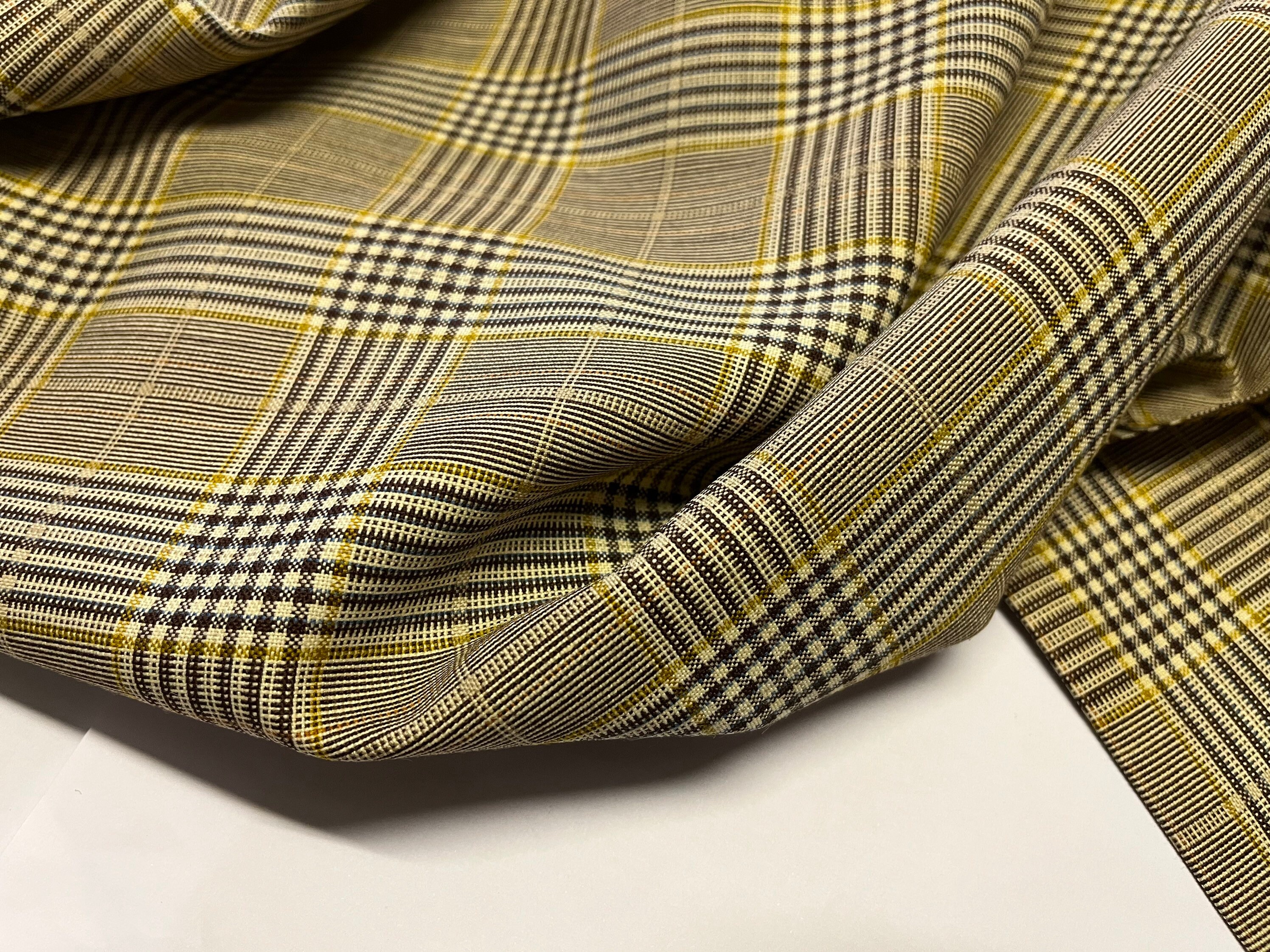 NEW High Class Check Terylene Worsted Wool Suiting Fabric Made in ...