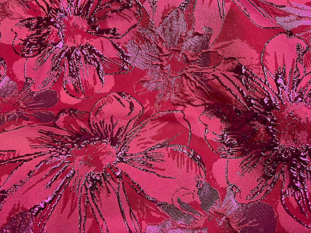 NEW High Class Floral Brocade Cloque Lurex Fabric - Etsy