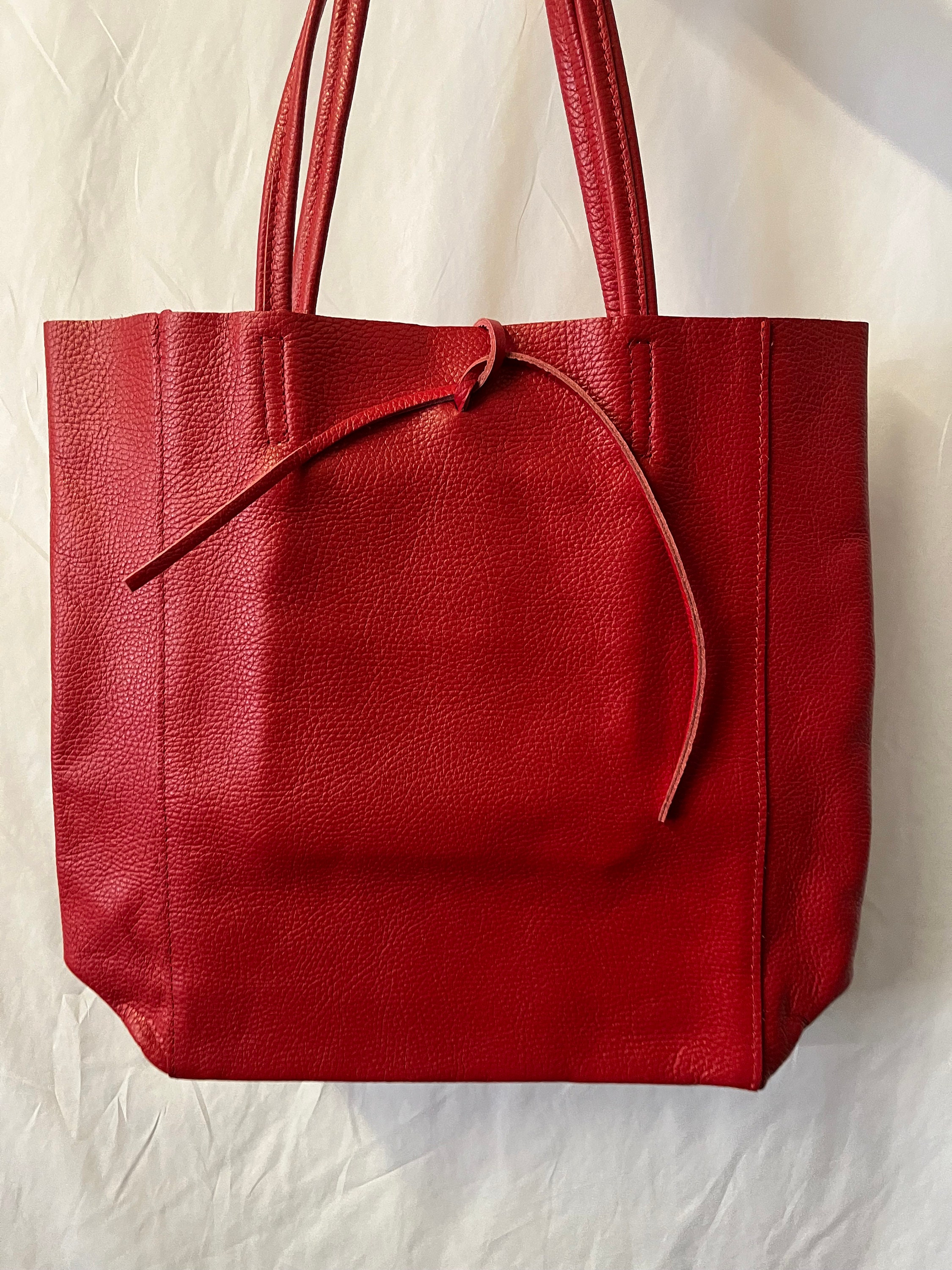 NEW High Class Red Women's Genuine Leather Bag, Leather Tote Bag, Gift ...