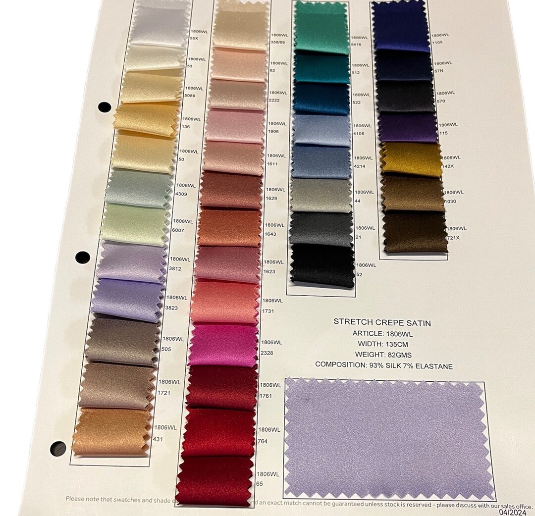 NEW High Class Silk Stretch Crepe Backed Satin Fabric (see Description ...