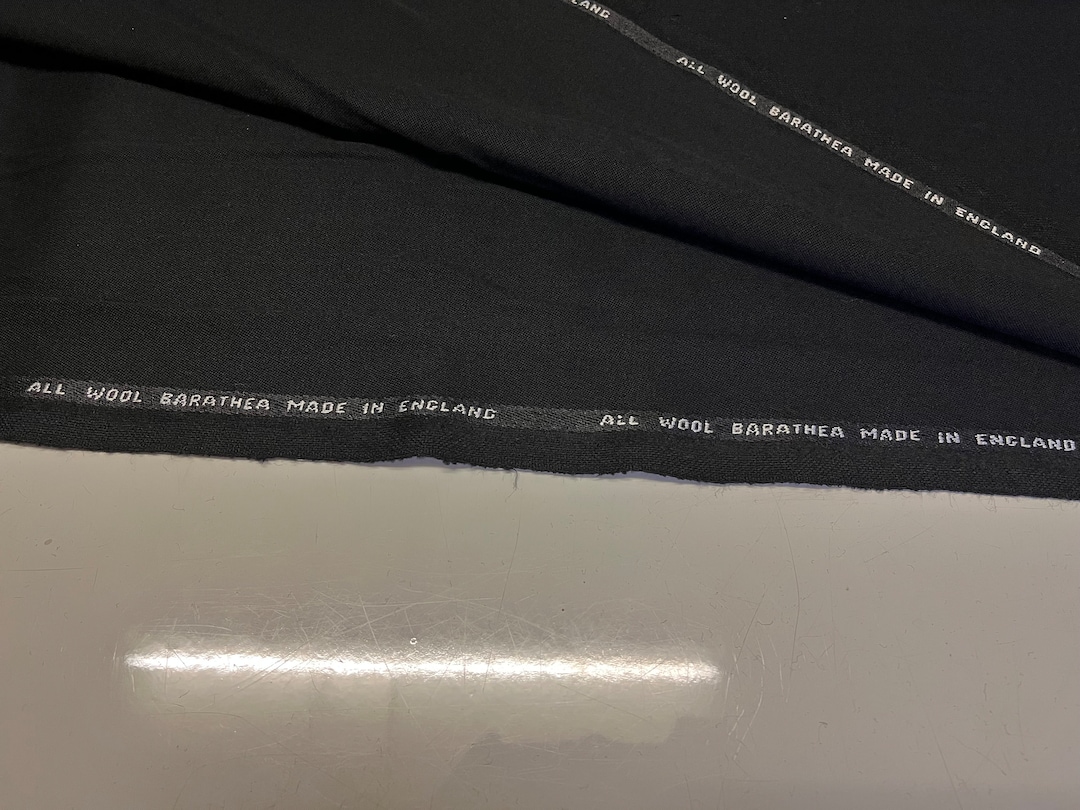 NEW High Class Black All Wool Barathea Made in England Suiting Fabric ...