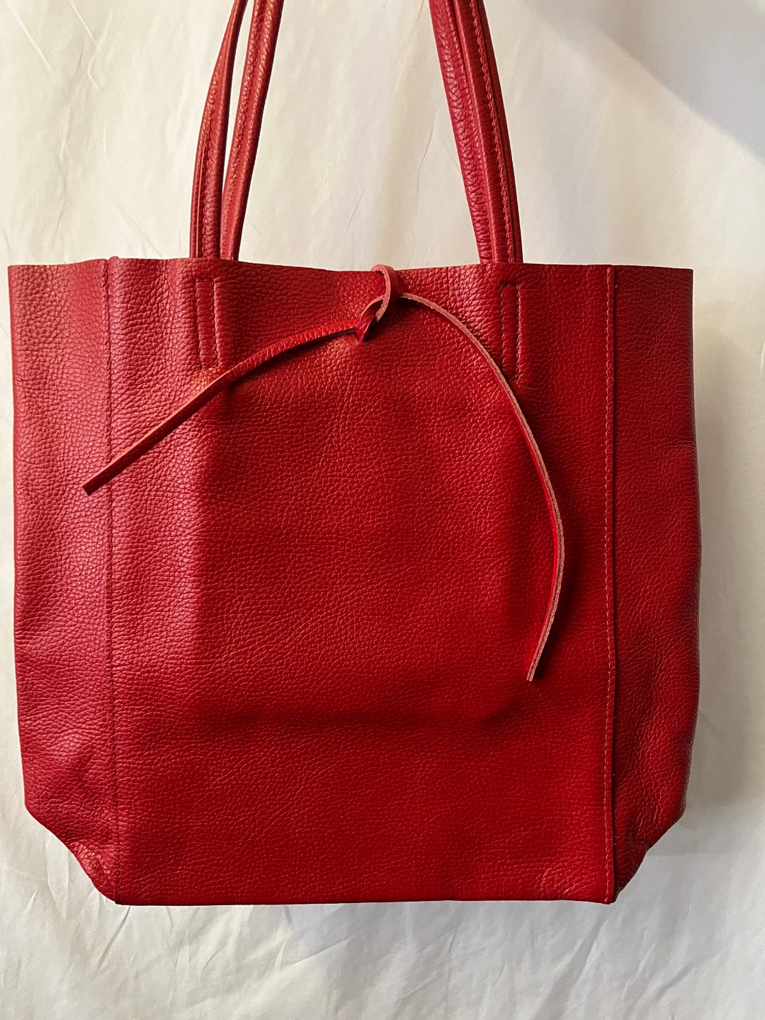 NEW High Class Red Women's Genuine Leather Bag, Leather Tote Bag, Gift ...