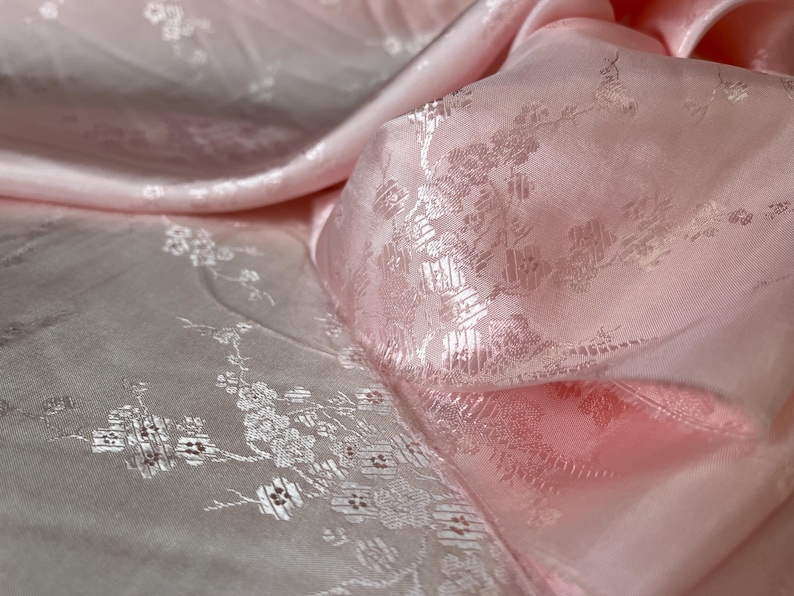 NEW High Class Baby Pink Silky Floral Jacquard Lining Fabric - Etsy