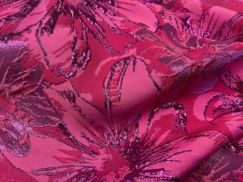 NEW High Class Floral Brocade Cloque Lurex Fabric - Etsy