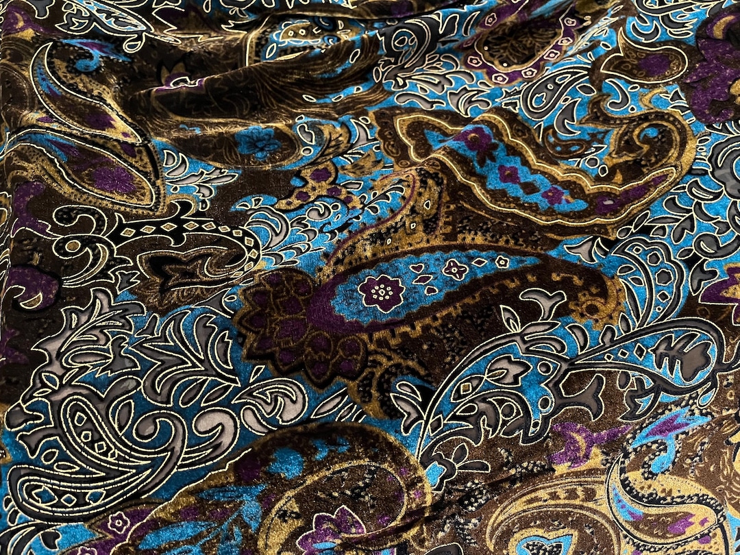 NEW High Class Paisley Viscose Silk Velvet Devore Fabric - Etsy