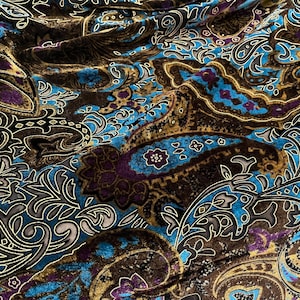 NEW High Class Paisley Viscose Silk Velvet Devore Fabric - Etsy