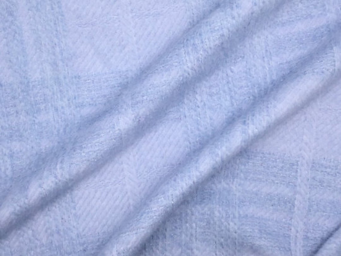 NEW High Class Light Blue Wool Check Lurex Fabric - Etsy