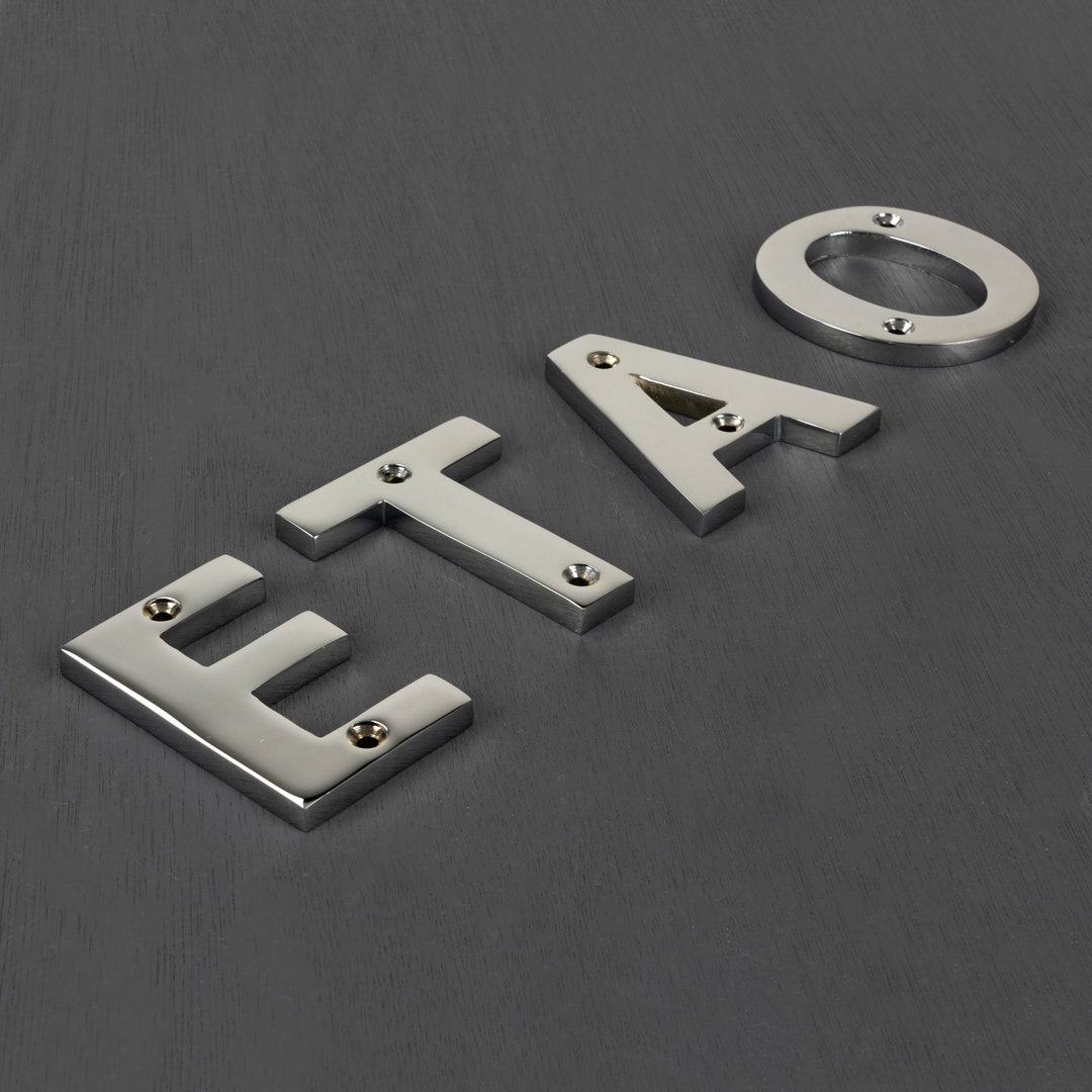 Polished Chrome Door Letters for Front Door A Z Silver Front Door ...