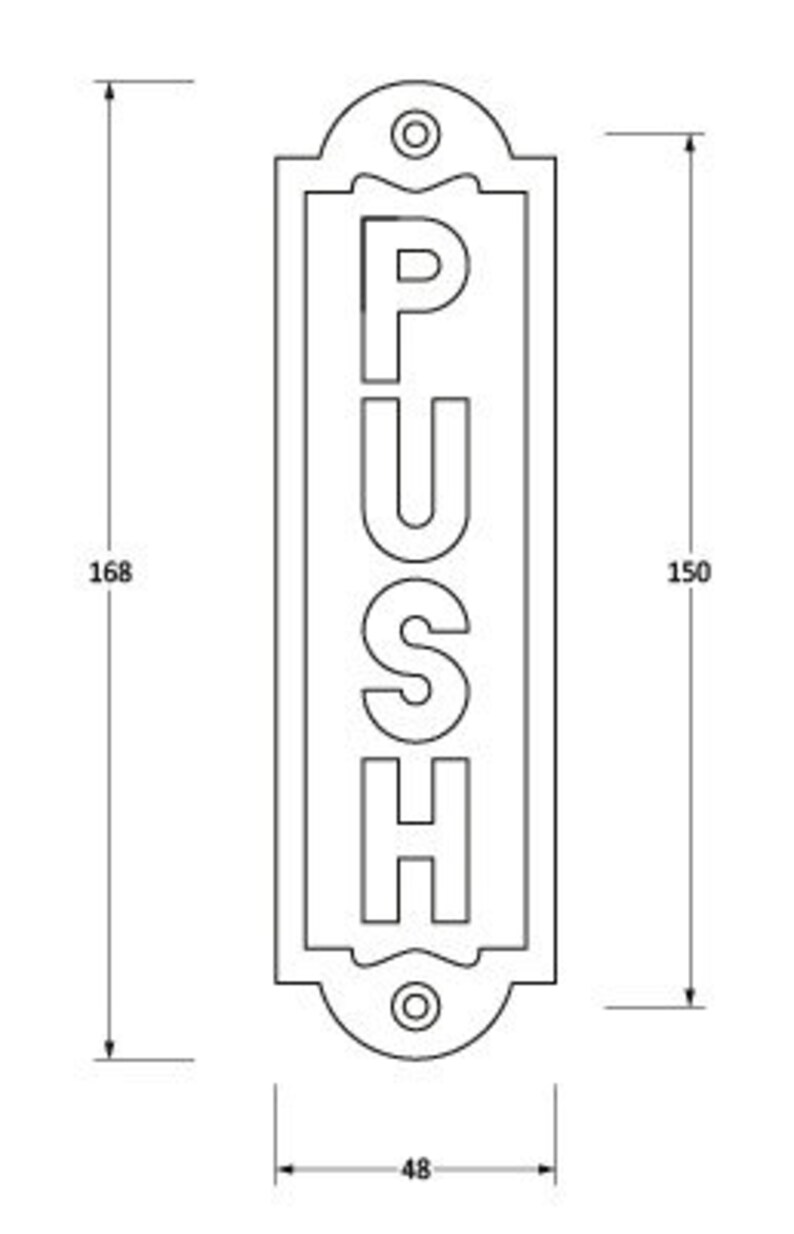 Push and Pull Sign Raised Lettering Antique Pewter Plaques - Etsy