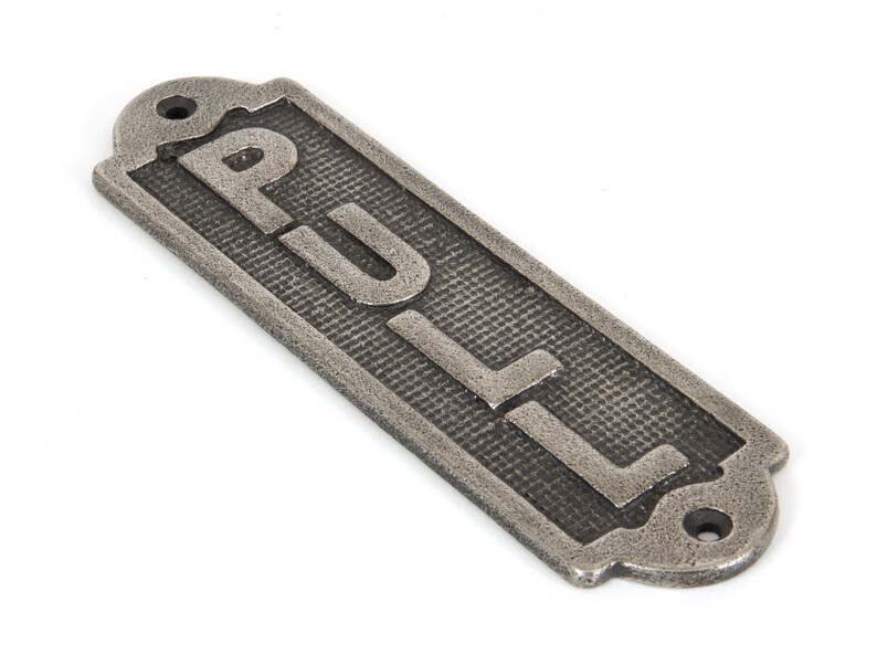 Push and Pull Sign Raised Lettering Antique Pewter Plaques - Etsy
