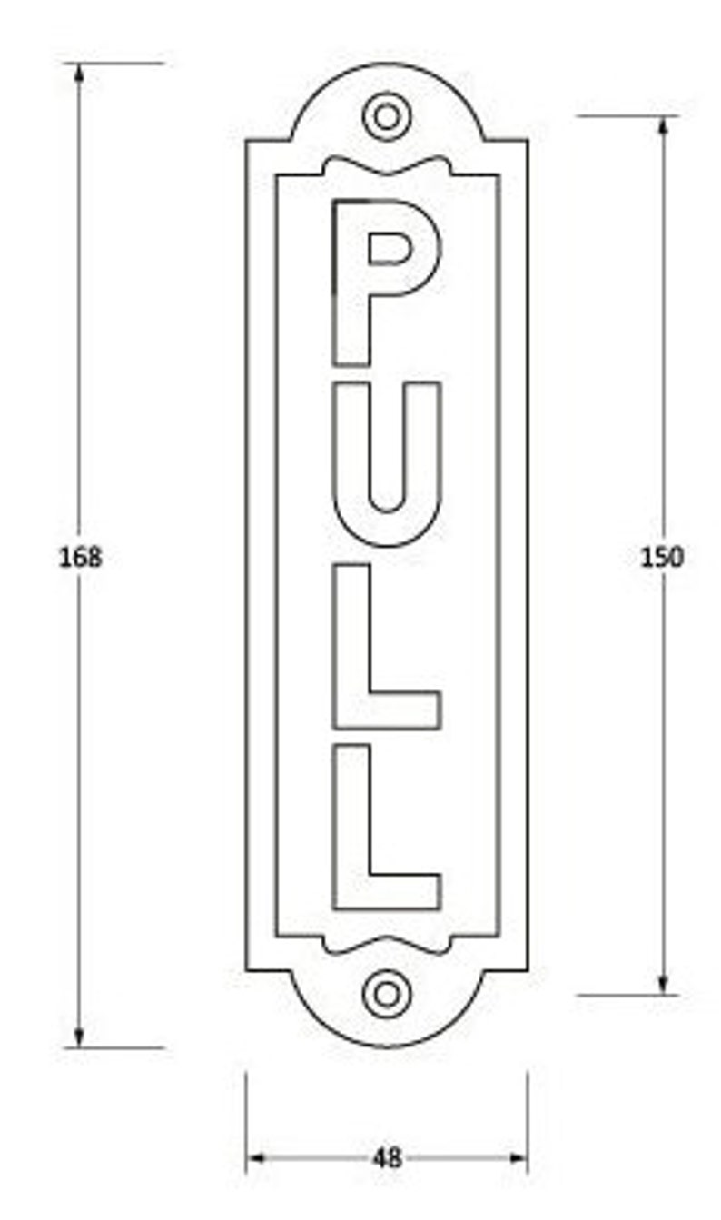 Push and Pull Sign Raised Lettering Antique Pewter Plaques - Etsy