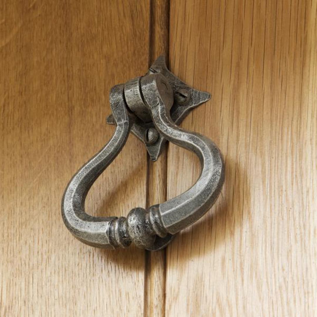 Rustic Hand Forged Pewter Front Door Knocker Vintage Grey - Etsy